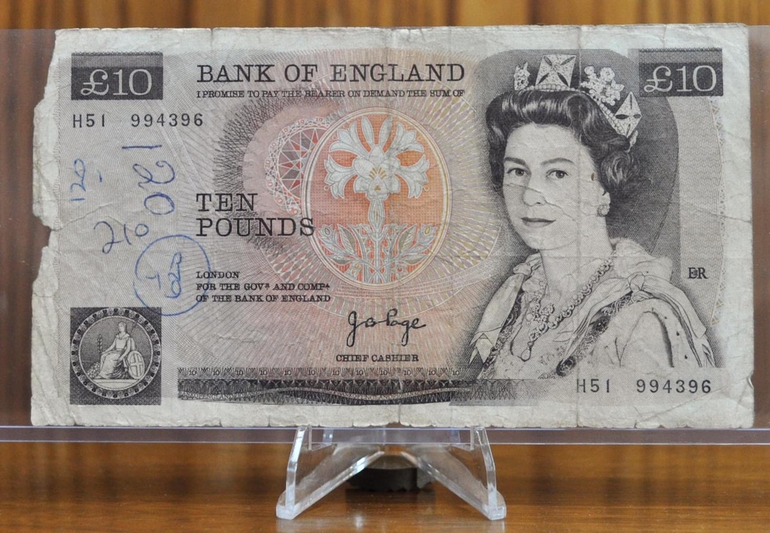 1975-80 Bank of England 10 Pound Note - J. B. Page Signature - Florence ...
