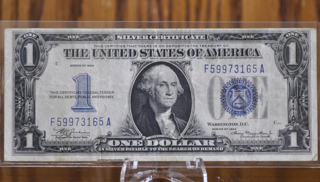 1934 1 Dollar Silver Certificate Choose by Grade Fr1606 Funny Back Note ...