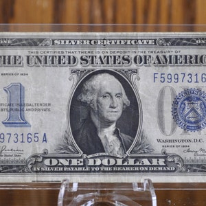 1934 1 Dollar Silver Certificate - Choose by Grade - Fr#1606 - Funny ...