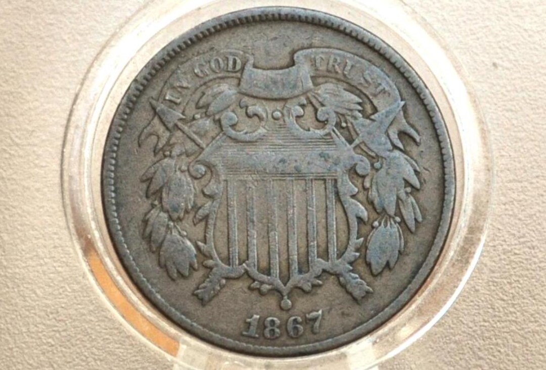 1867 Two Cent US Coin - Choose by Grade / Condition - Civil War Era - 2 ...