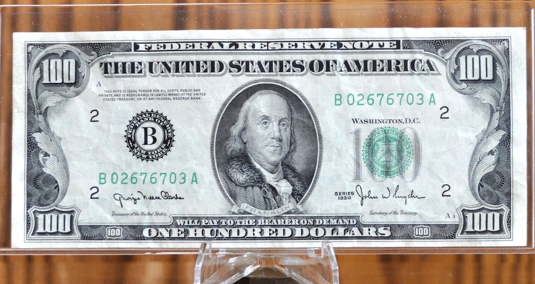 1950 100 Dollar Bill AU about Uncirculated Grade New York 1950 One ...
