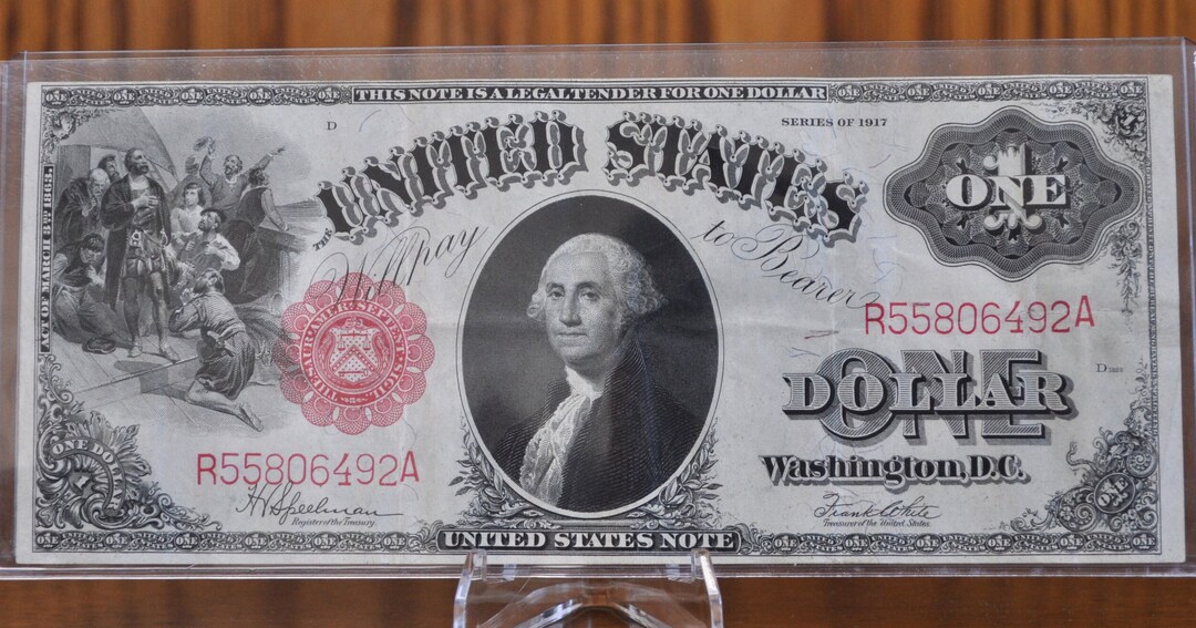 1917 1 Dollar Bill Legal Tender Fr.36 AU about Uncirculated Grade ...