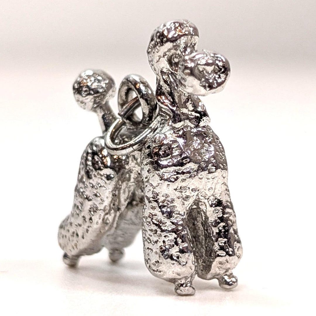 Vintage Sterling XL Poodle Charm - 925 Silver Show Dog Pendant 7.7 ...