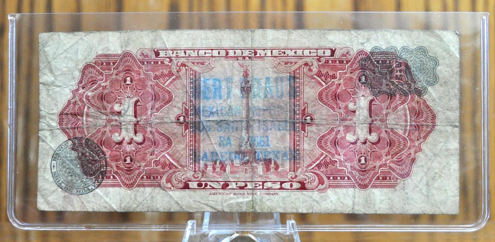 Bank of Mexico 1 Peso Bank Note - Aztec Calendar Design - Choose by ...