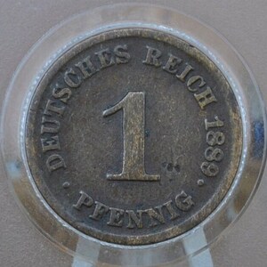 1889-J German 1 Pfennig Deutsches Reich Great Condition Second Reich of ...