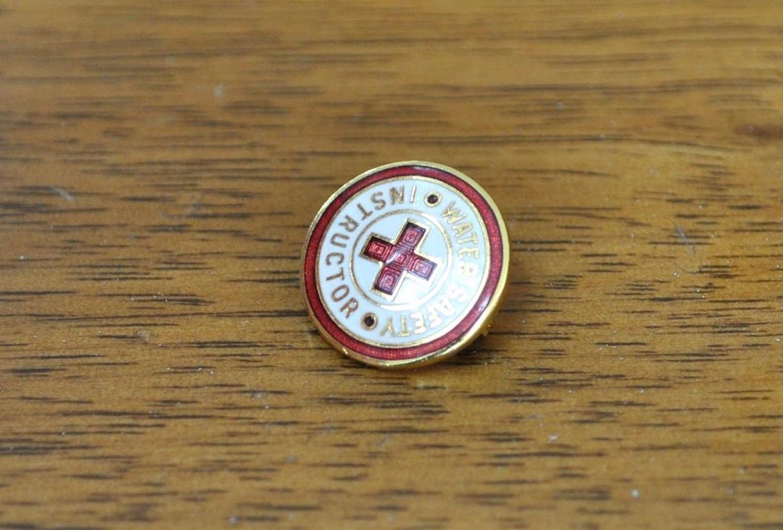 Historical Red Cross Water Safety Instructor Pin - Collectible American ...