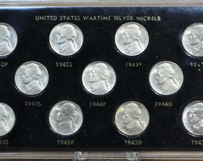 Full Set of United States Wartime Silver Nickels - High Grades, BU-MS63 ...