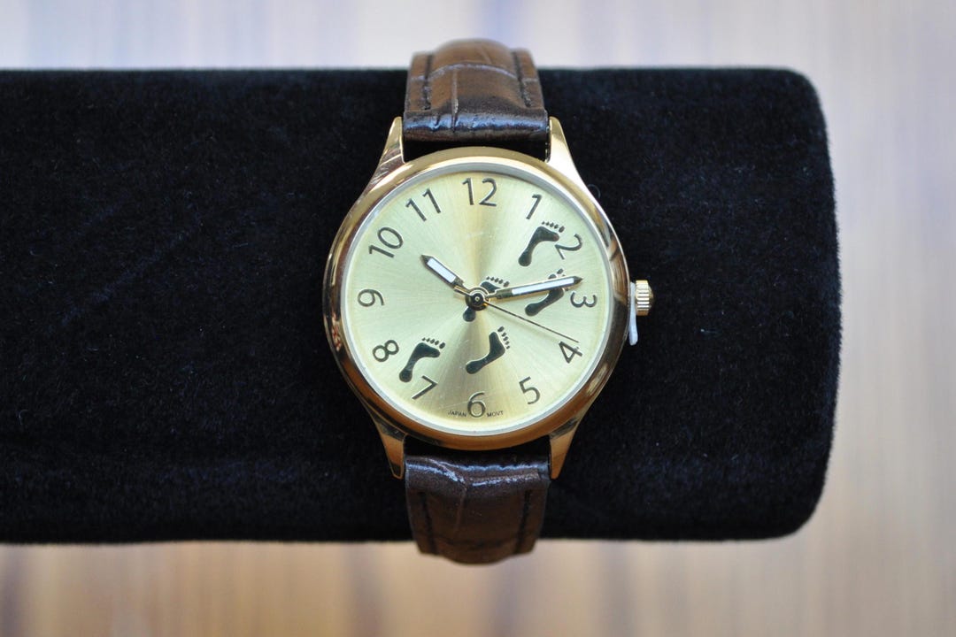 Vintage Christian Footprints Gold Tone Watch - Religious Footprints ...