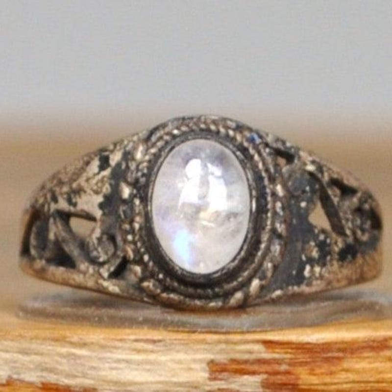 Raised Moonstone Ring - Etsy