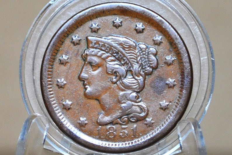 1851 Braided Hair Large Cent - Wählen Sie nach Grad / Zustand - 1851 ...