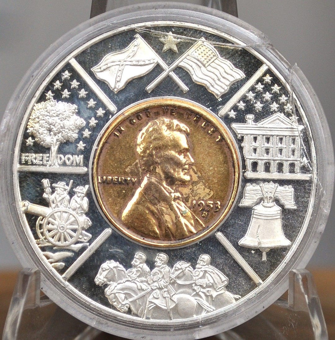 American Currencies Penny Gold Plated Inlay 2001 - 2001 Gold Plated ...