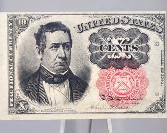Authentic 1863 10 Cent Fractional Note Fr#1257 / 1863 Fractional ...