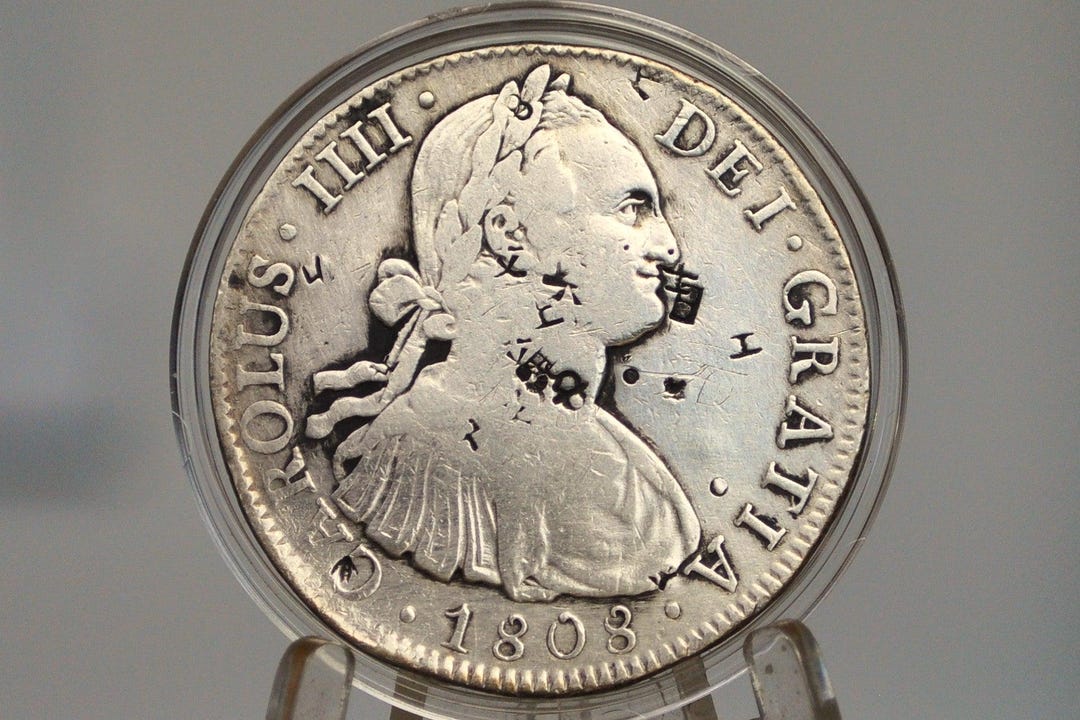 1808 Spanish 8 Reales, Mexico Mo FM - Chopmarked, XF Details - Wicked ...