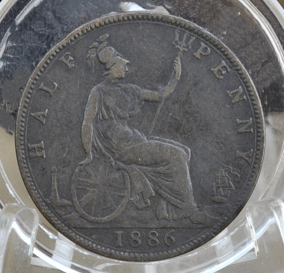 1886 Great Britain Half Penny F fine Grade / Condition UK Half Penny ...