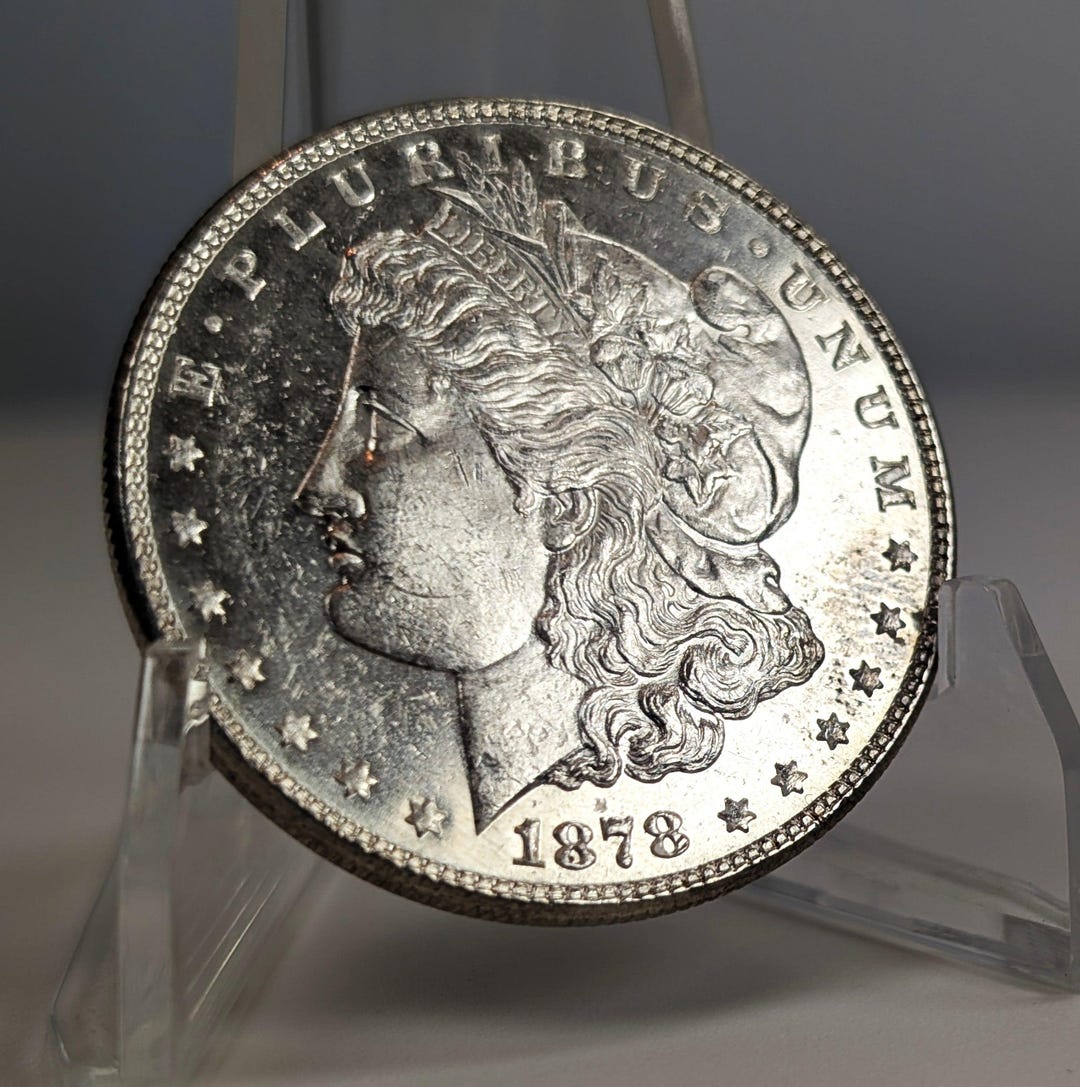 Stunning 1878 Proof-like Morgan Silver Dollar 7 TF Tail Feathers First ...