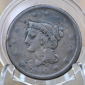 1840 Braided Hair Large Cent - Choose by Grade / Coin - 1840 Coronet ...