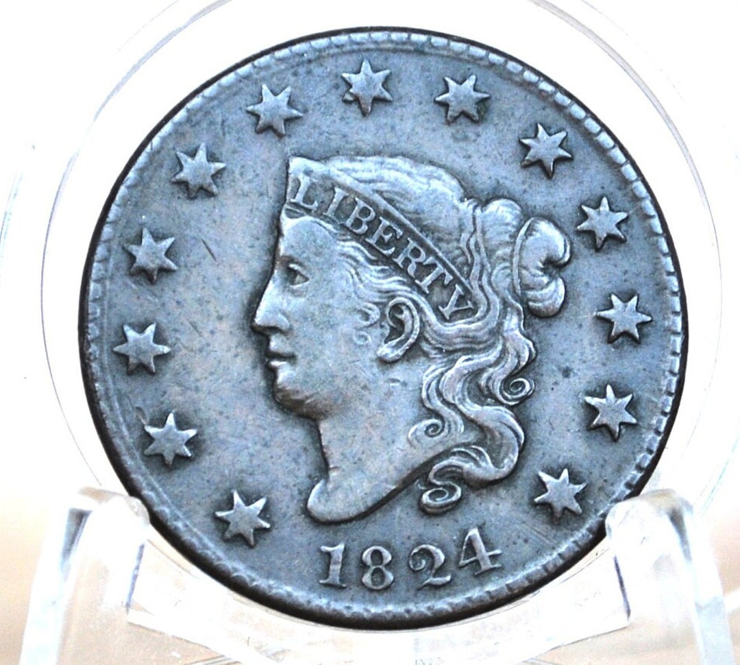 1824 Matron Head Large Cent - VF30 (choice Very Fine) Grade/condition ...