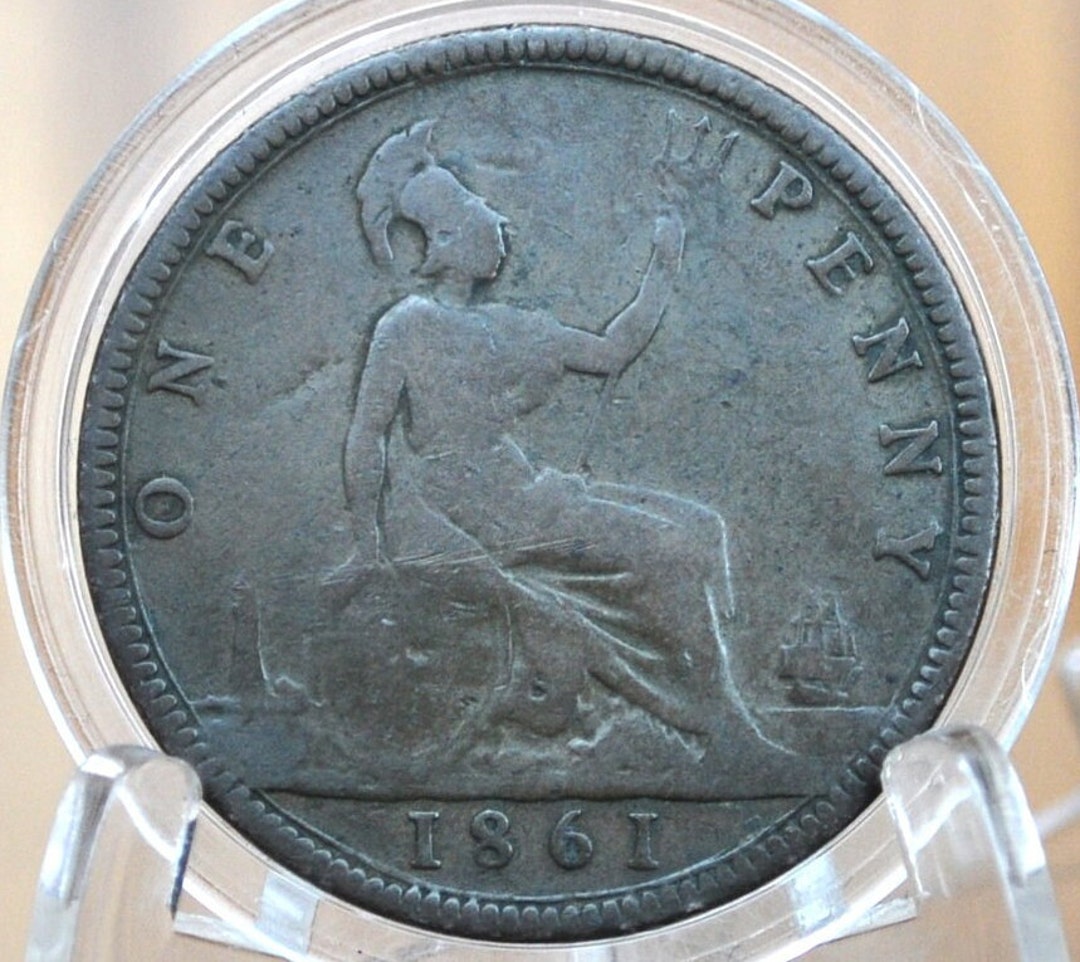 1861 Great Britain One Penny - VG-F (very Good+) Grade/condition - UK ...