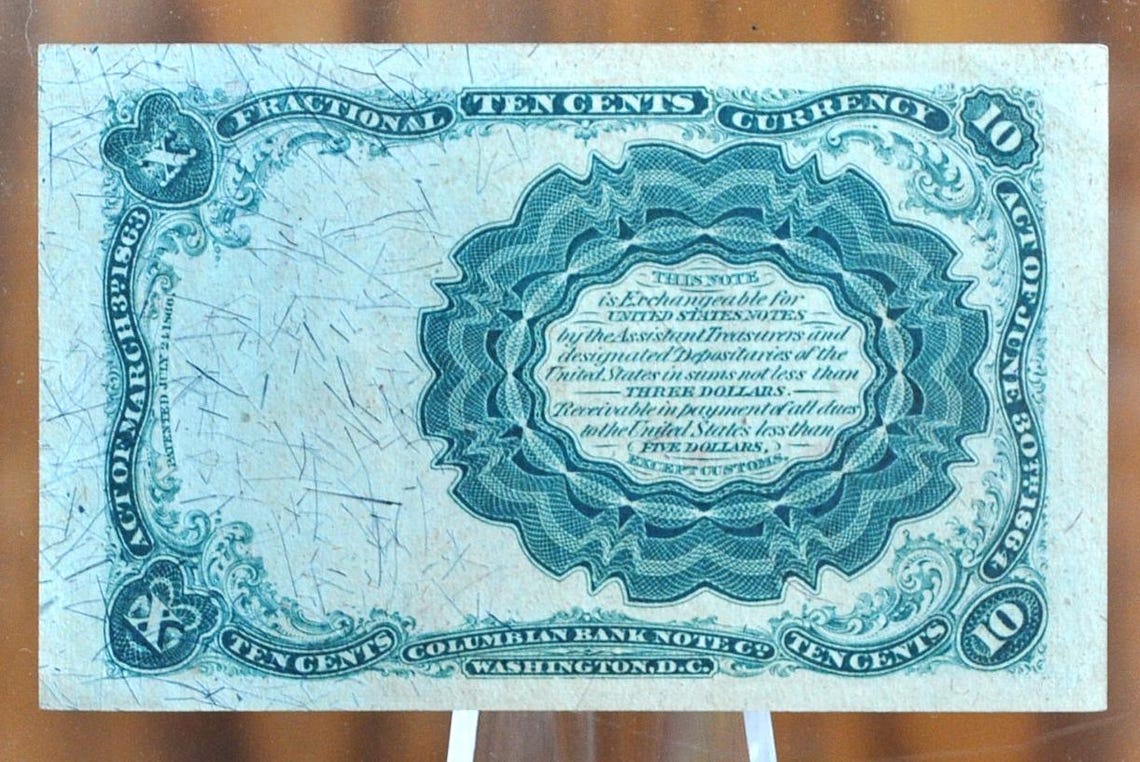 1874 5th Issue Fractional Currency 10 Cent - Choose by Grade/condition ...