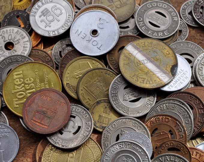 Vintage Bus Transit Token Roll of 50 Coins Transportation Travel Ticket ...