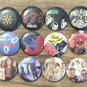 1970s Rock Band Including the Police and Cheap Trick Enamel Pins 20 to ...