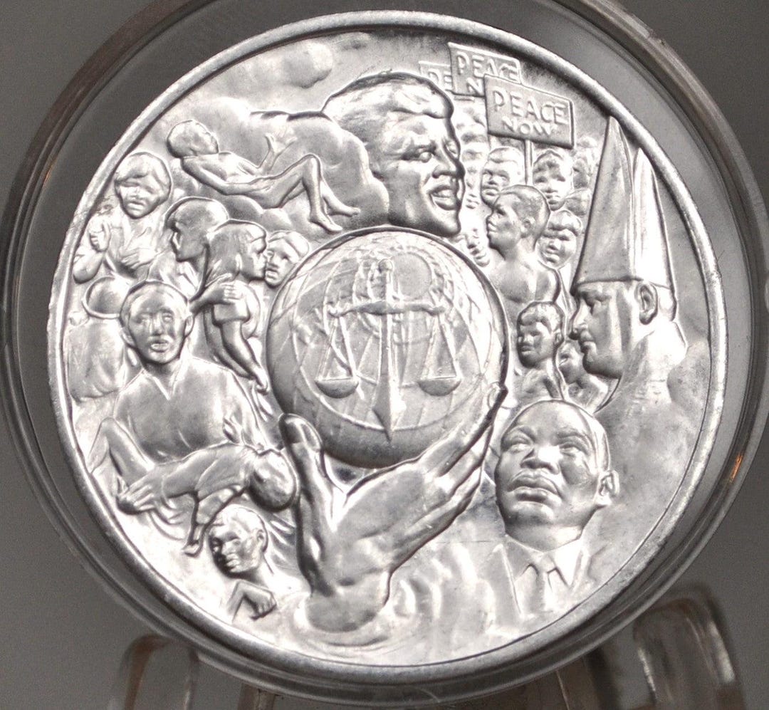 1970s Peace Now Medal - Peace Now Medal Featuring Peace in 7 Languages ...