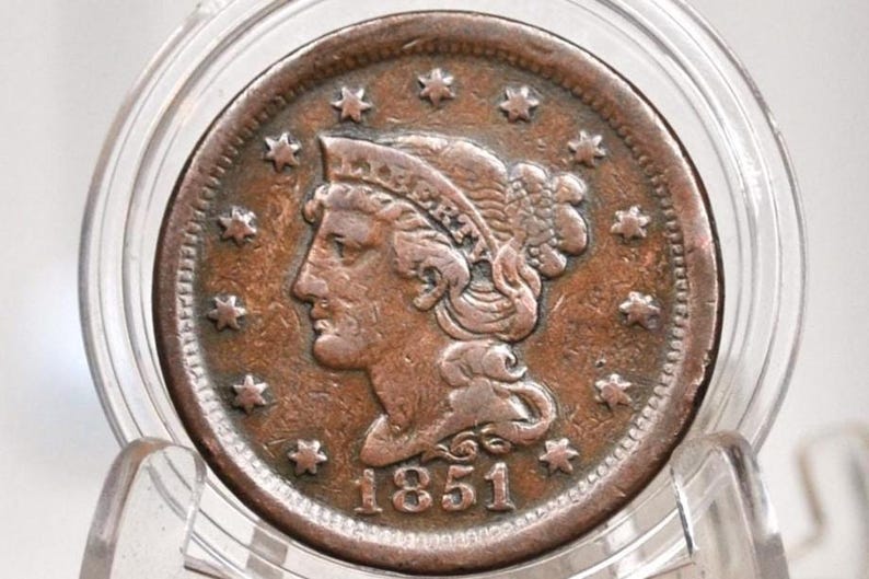1851 Braided Hair Large Cent - Wählen Sie nach Grad / Zustand - 1851 ...