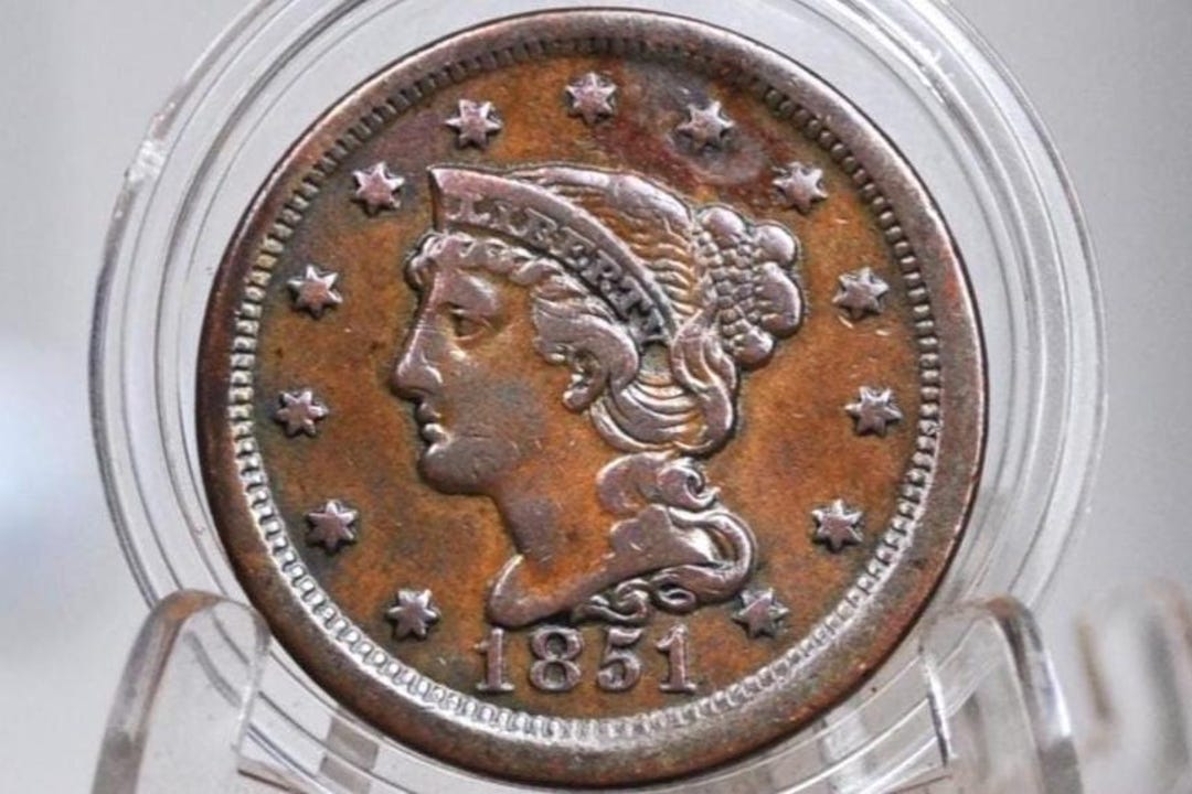 1851 Braided Hair Large Cent - Choose by Grade / Condition - 1851 ...