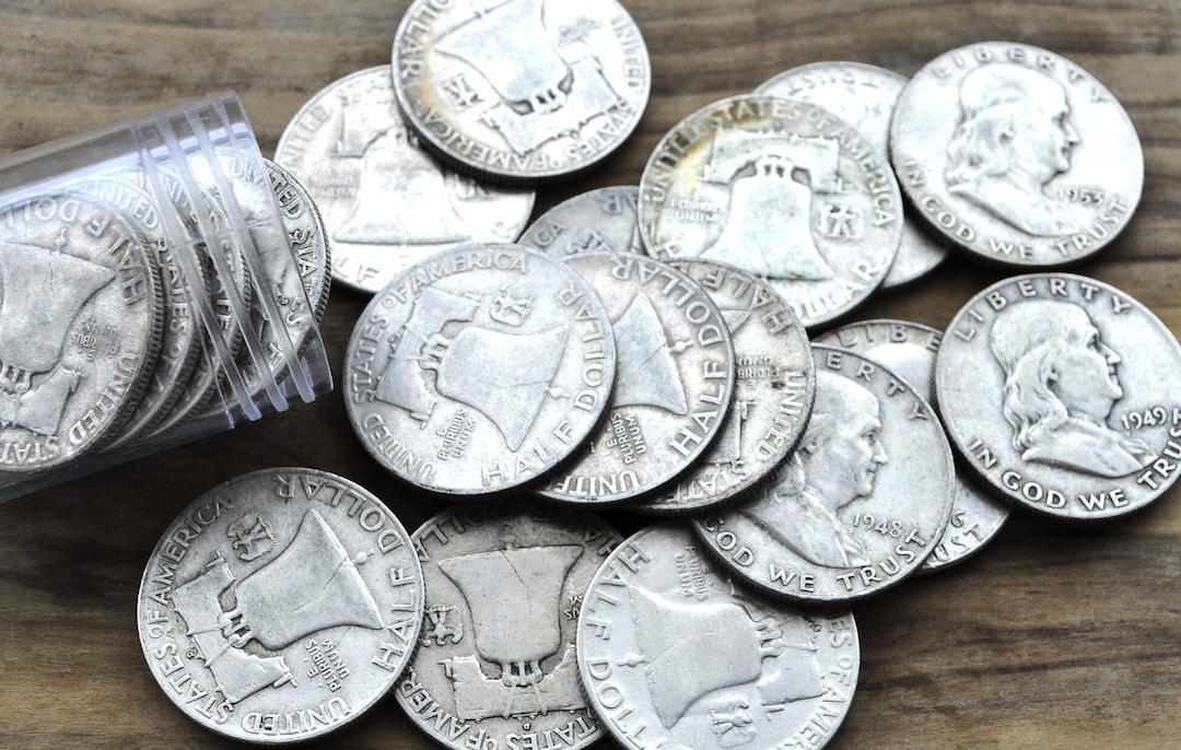 Franklin Silver Half Dollars - Mixed Grades, Dates & Mints - 20 Silver ...