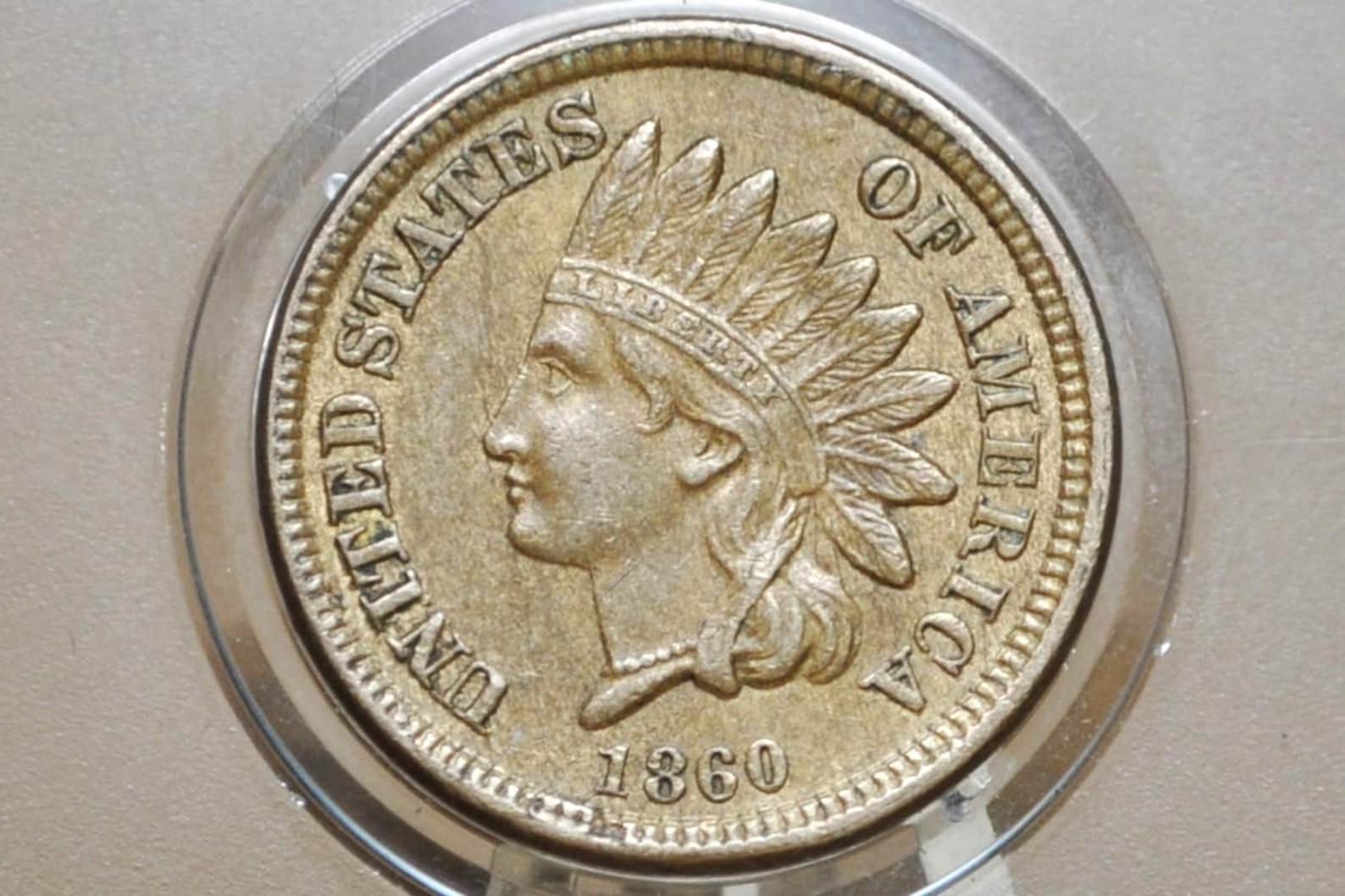 1860 Indian Head Penny - Choose by Grade - Round Bust 1860 - Second ...