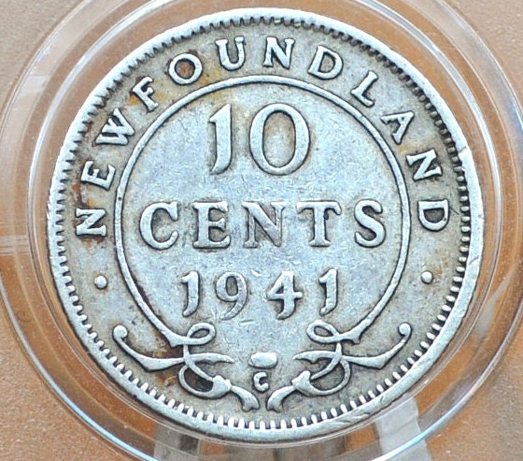 1941 Newfoundland 10 Cent - Great Condition - Rarer Coin, Low Mintage ...