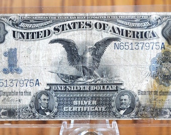 1899 1 Dollar Silver Cert. Black Eagle Fr235 F fine Plus Grade Rare ...