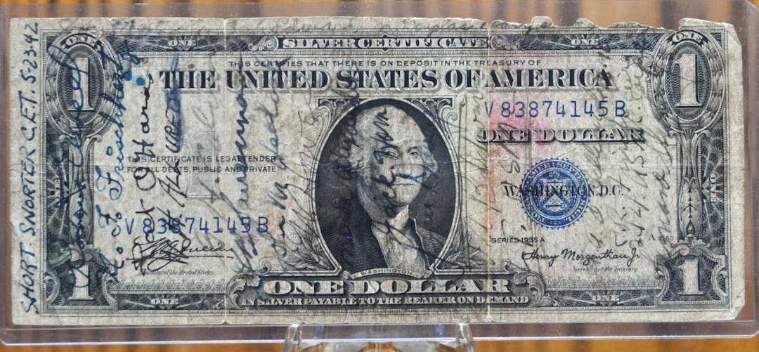 1942 Short Snorter Signed 1935-A Silver Certificate Note - 5.23.42 ...