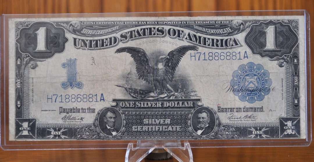 1899 1 Dollar Silver Cert. Black Eagle Fr235 F fine Plus Grade Rare ...