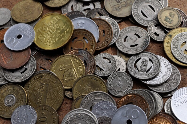 Lot of Vintage Transit Tokens Old Bus Tokens Train Tokens - Etsy