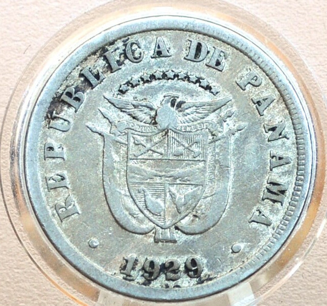 Rarer 1929 Panama 5 Cent Balboa - Great Condition - Only 500,000 Made ...