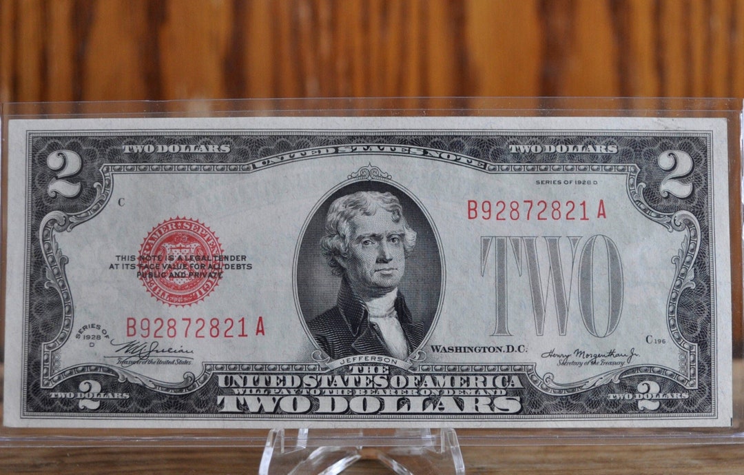 1928 Red Seal 2 Dollar Us Note - Choose by Grade / Condition - 1928 Two ...