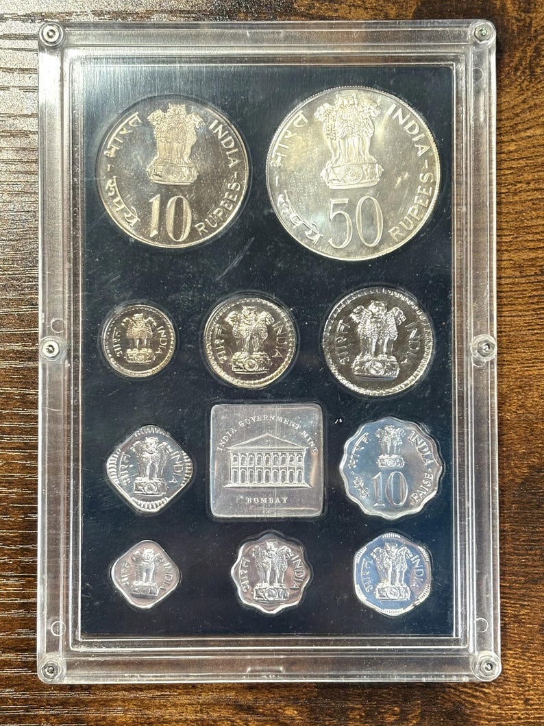1974 Republic of India Proof Coin Set - Proof Coin Set 1974 India ...