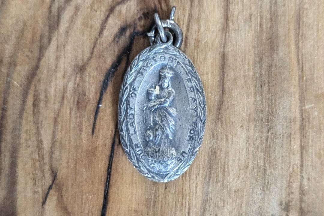 Sterling Silver Our Lady of Victory Mary Miraculous Medal - Stamped and ...