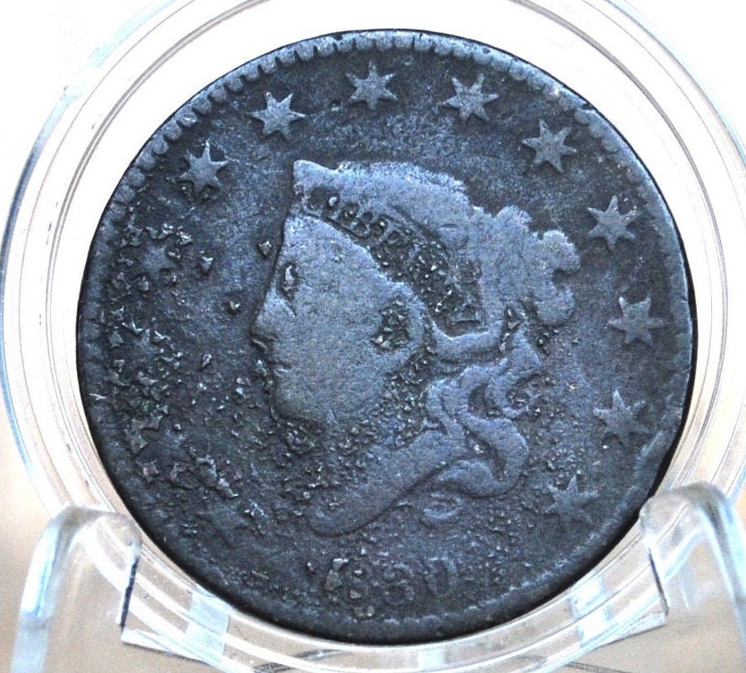 1830 Matron Head Large Cent VG Details, Corrosion, Better Date Medium ...