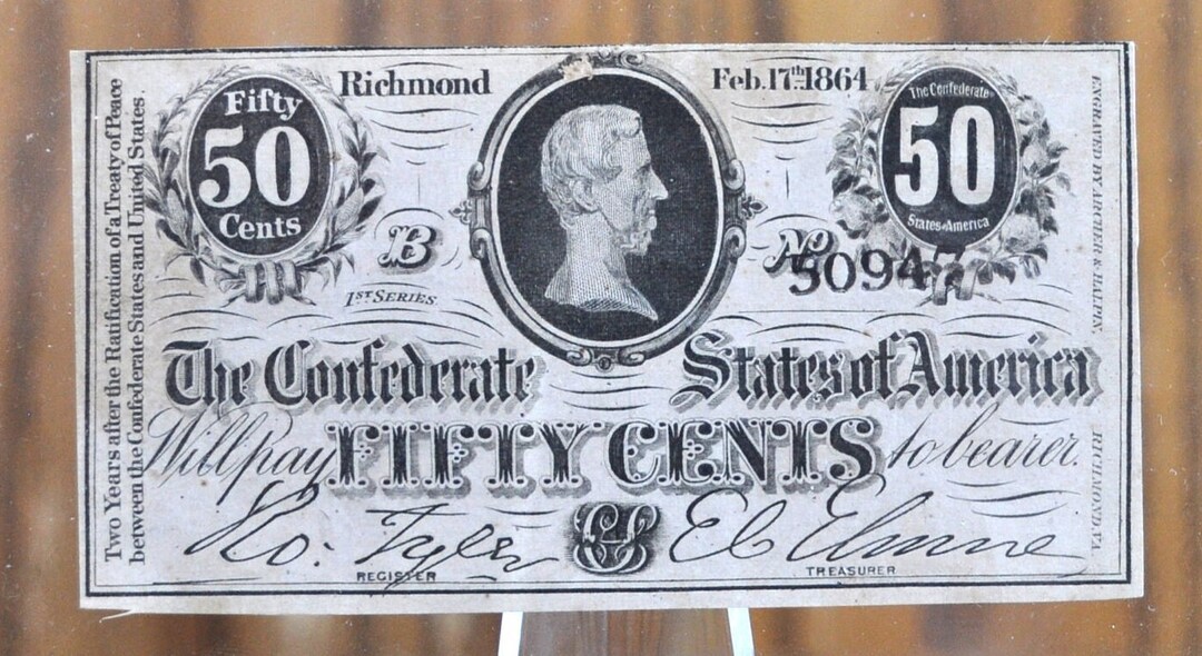 1864 50 Cent Fractional Currency - Choose by Note - Confederate ...
