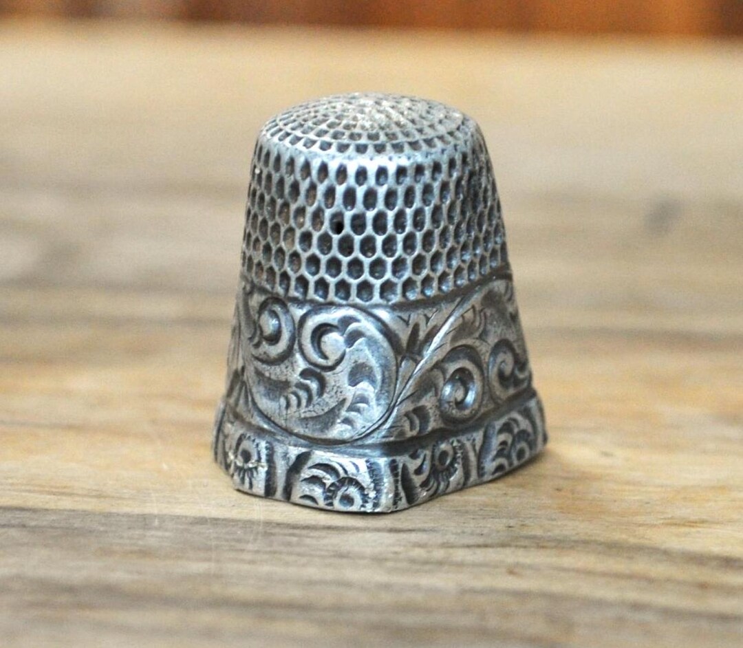 Antique Sterling Silver Simons Bros Co. Thimble - Size 8, Imperfect ...