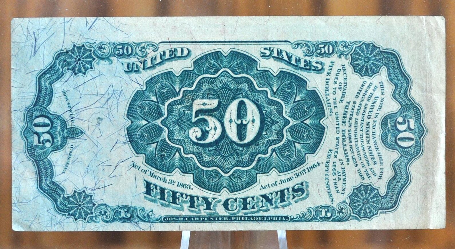 Fifth Issue 50 Cent Fractional Note 1381 (fr#1381) - Choose by Grade ...