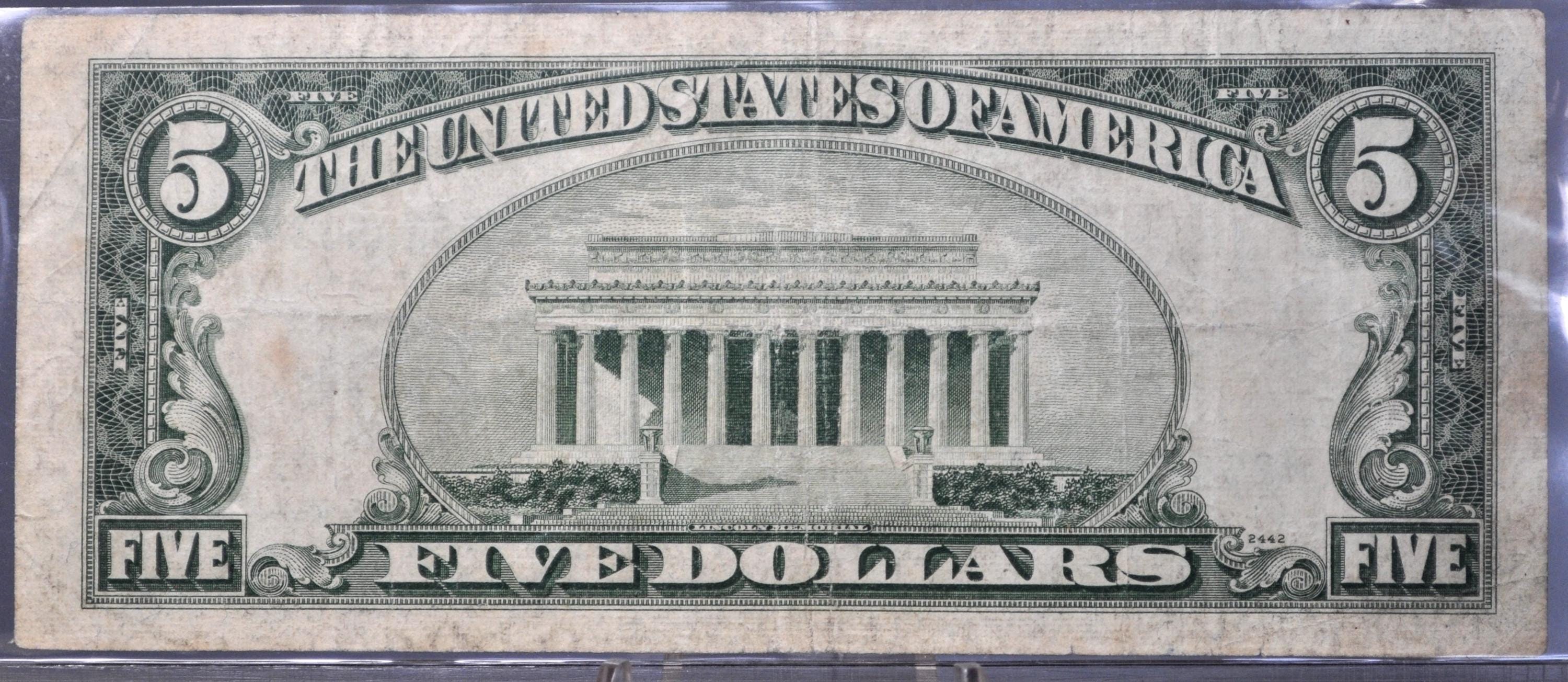1953A Fancy Serial Number 5 Dollar Star Note Silver Cert - *25622533 ...