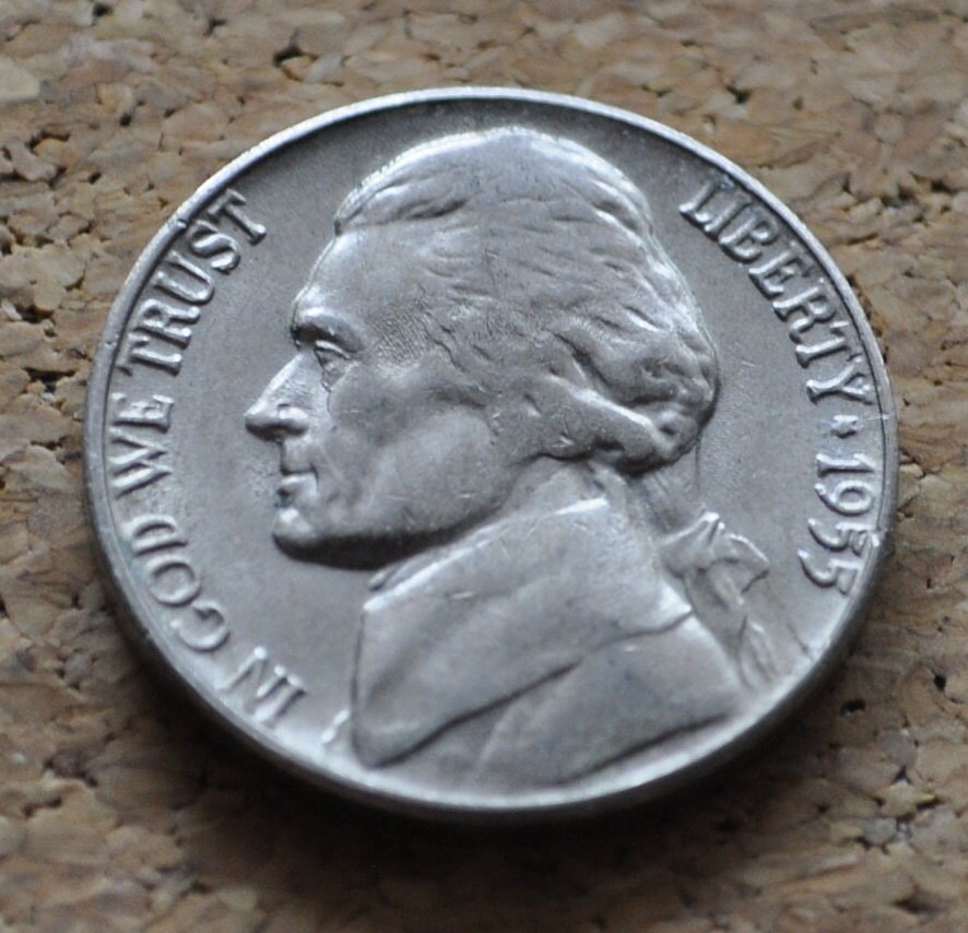 1955 D Jefferson Nickel - Great Condition - 1955 D Nickel - Denver Mint ...