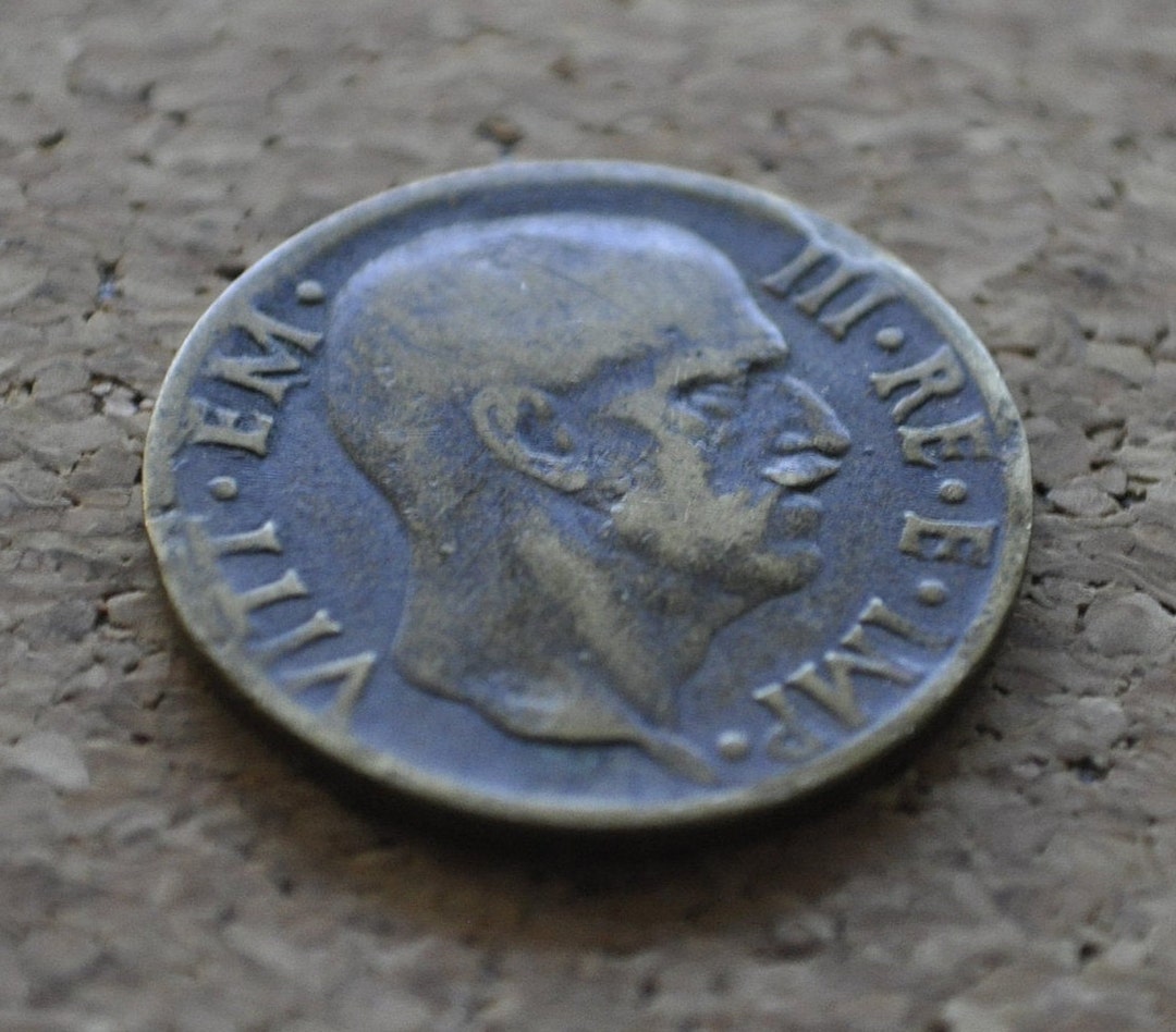 1940s 5 Cent Italian Coin - Victor Emmanuel III - WWII Era Italy Coin ...