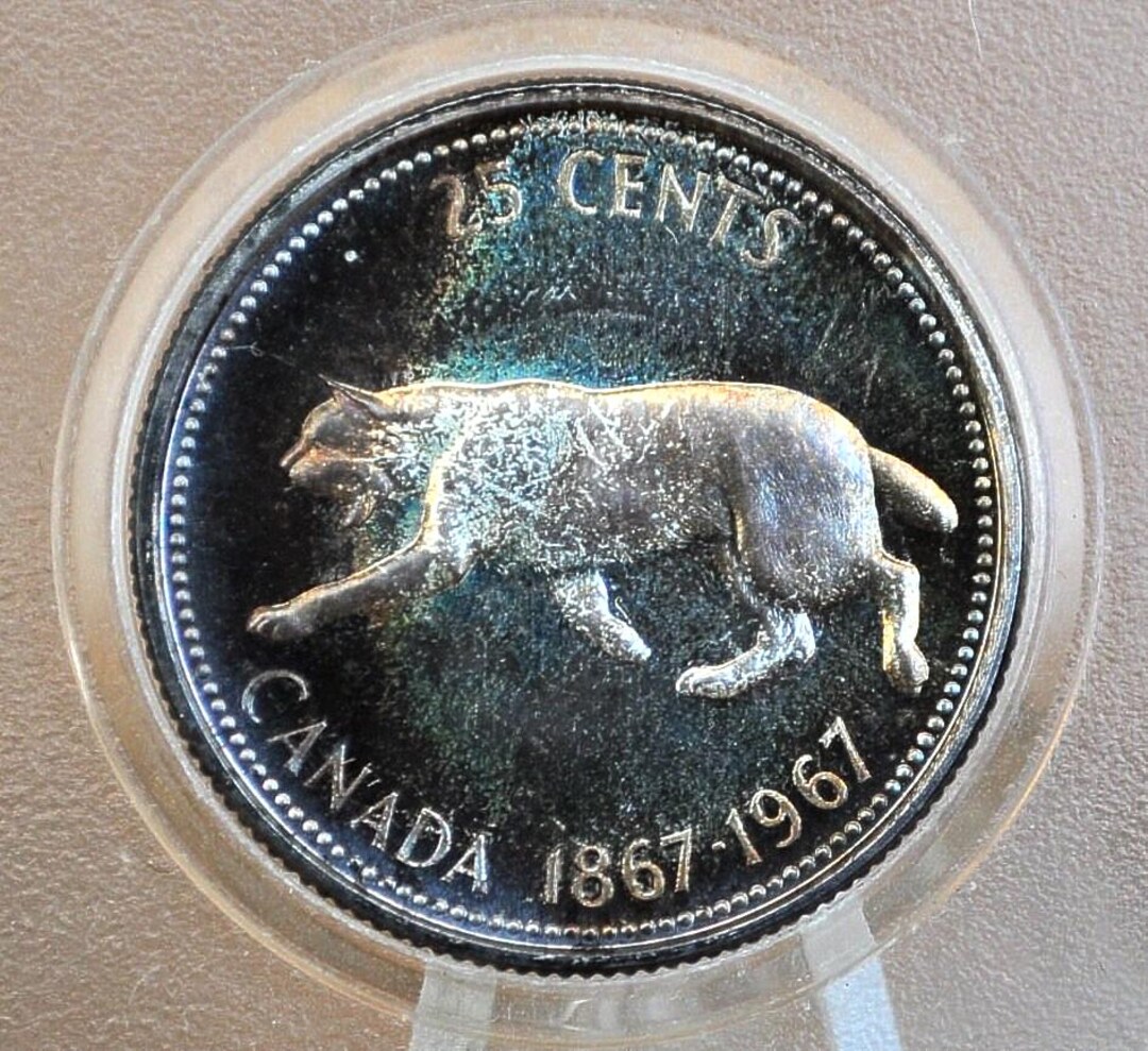 1967 Canadian Silver Quarter - BU (uncirculated), Prooflike - 80% ...