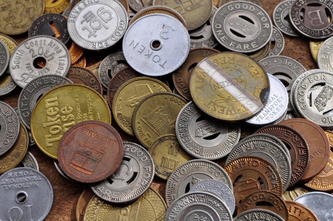 Lot of Vintage Transit Tokens Old Bus Tokens Train Tokens - Etsy