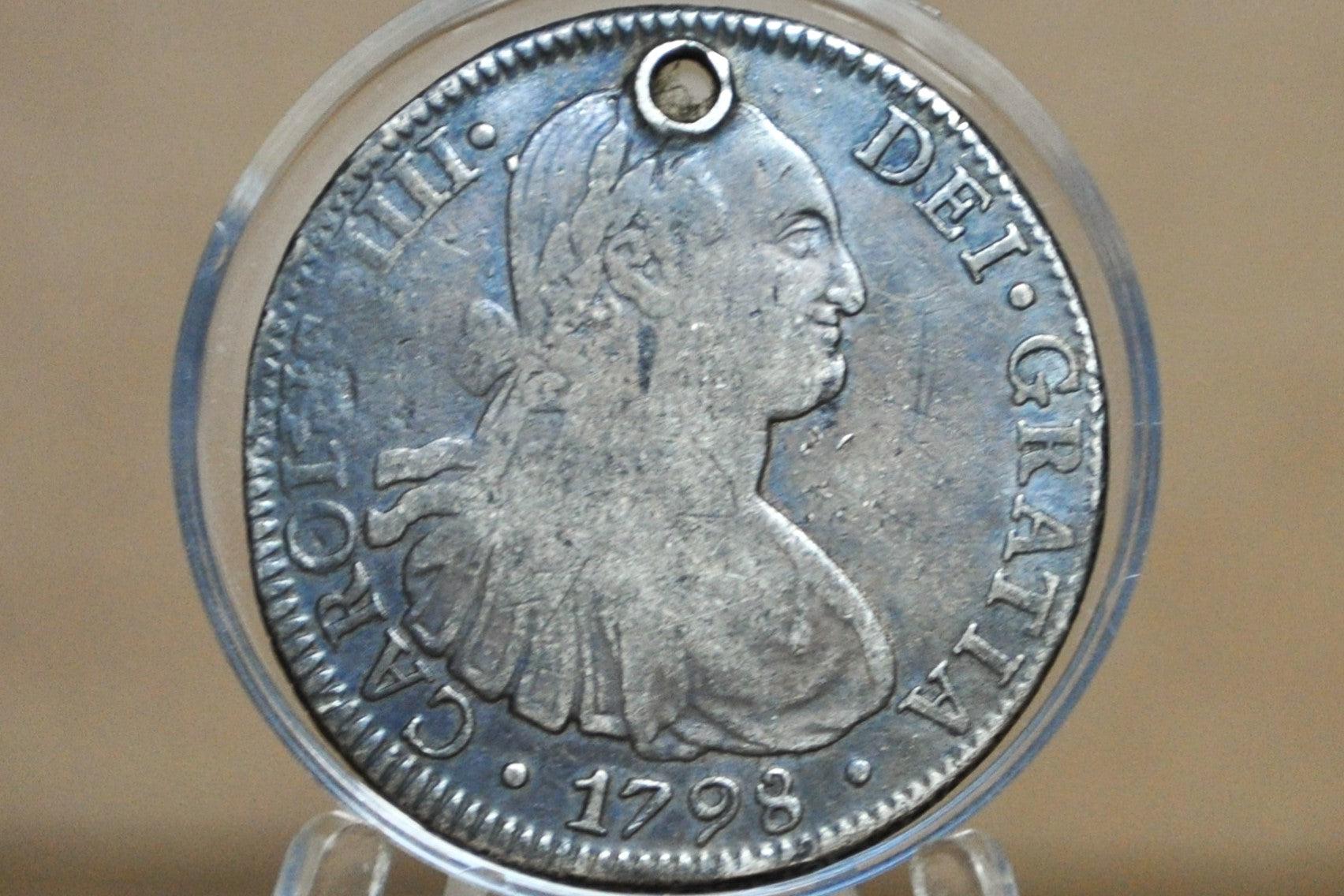 1798 Spanish 8 Reales - XF, Holed - Spanish Silver Colonial Era Coin ...