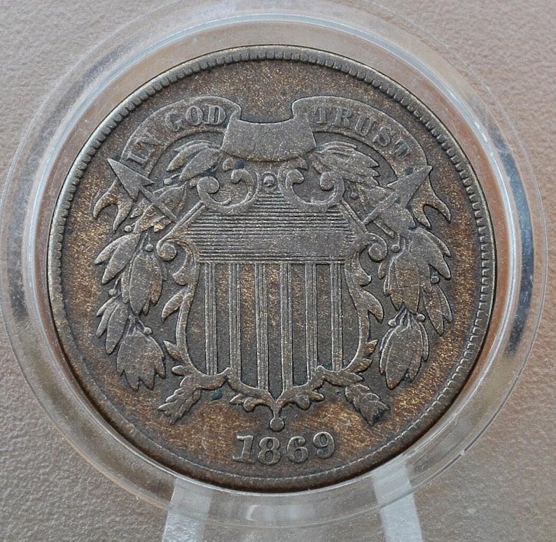 1869 Two Cent US Coin - Choose by Grade / Condition - Civil War Era - 2 ...